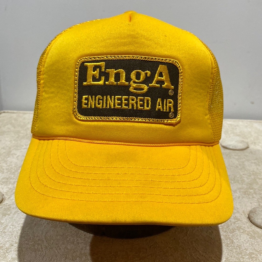 Vintage Eng A Engineered Air Mesh Snapback Trucker Hat - Gem